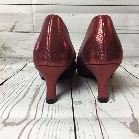 Shoes | Red Metallic Open Toe 2 Inch Dance High Heel | Poshmark